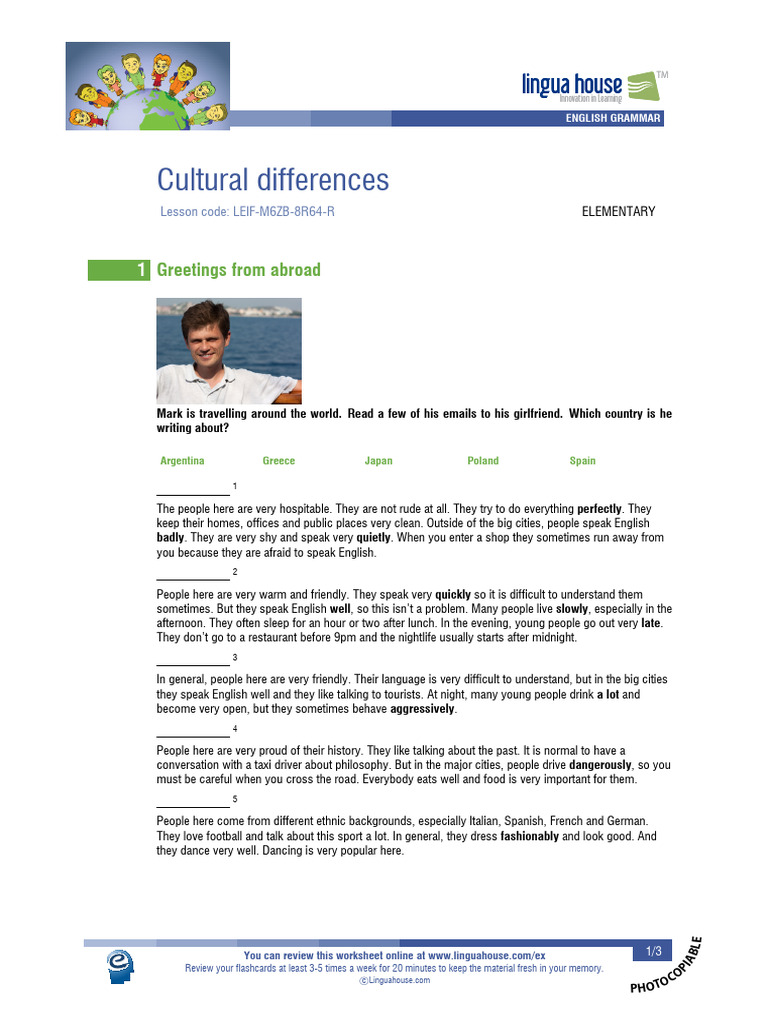 Cultural Differences in English Grammar | PDF | Adverb | English Grammar
