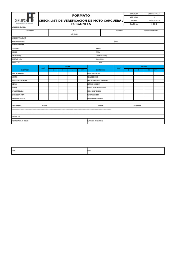 Ght-Check List Moto Carguera | PDF | Estilos de carrocería | Tecnología ...