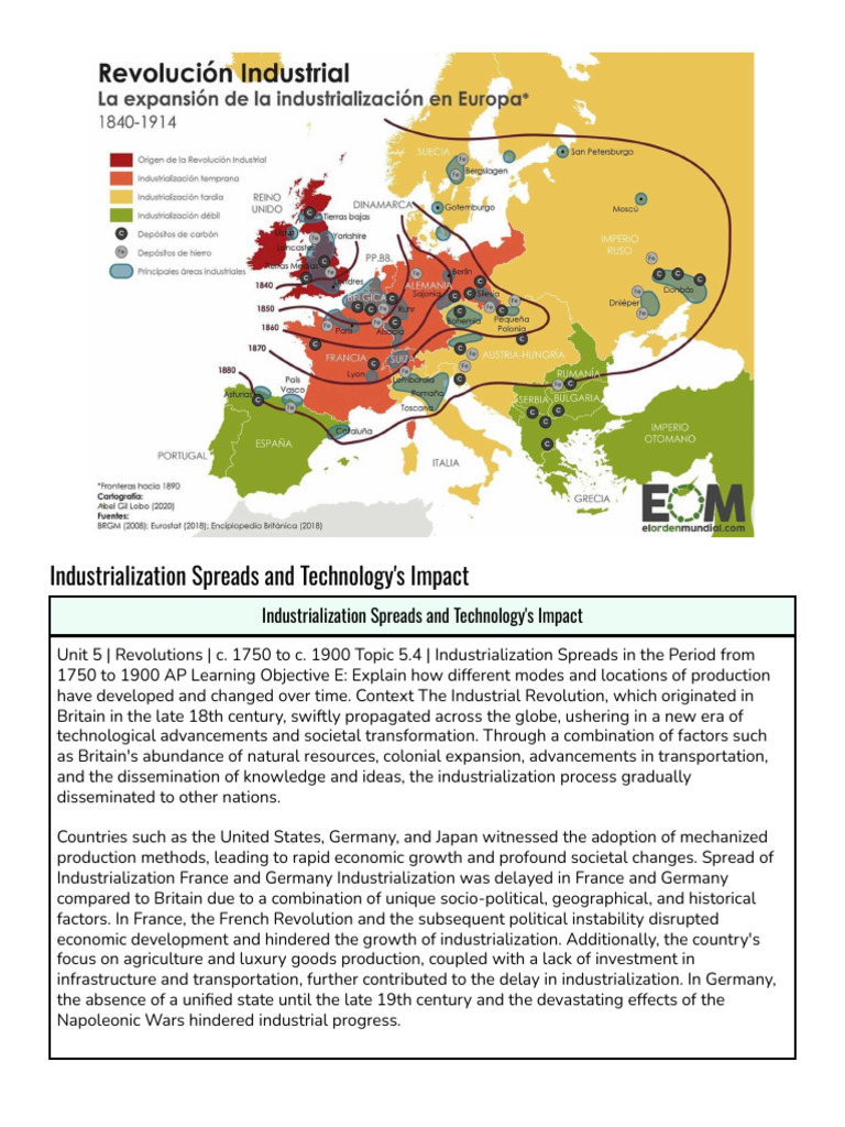 Industrialization Spreads and Technology's Impact | PDF | Industrial ...