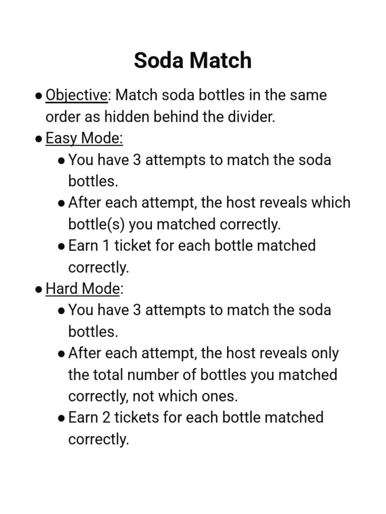 Soda Match | PDF