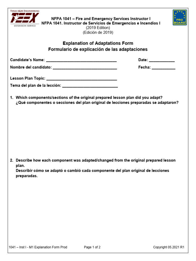 1041 Inst1 M1 Explanation Form - SPN Luis Orlando Martinez | PDF