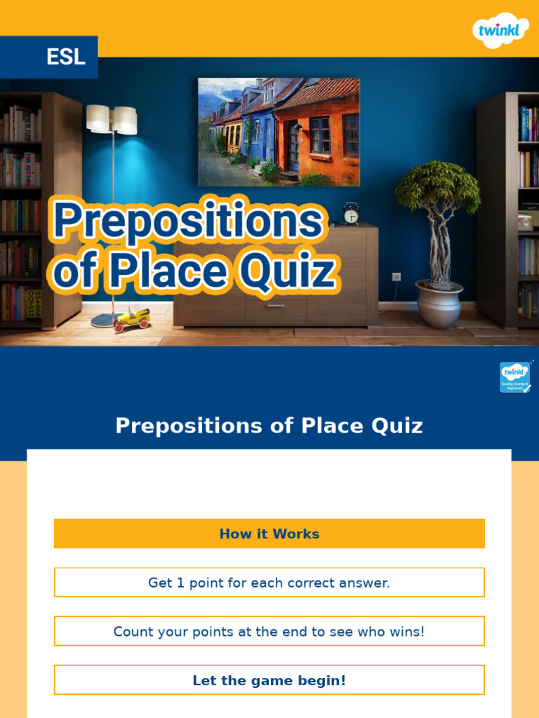 T 1714564061 Esl Prepositions of Place Quiz Adults A1 - Ver - 1 | PDF ...