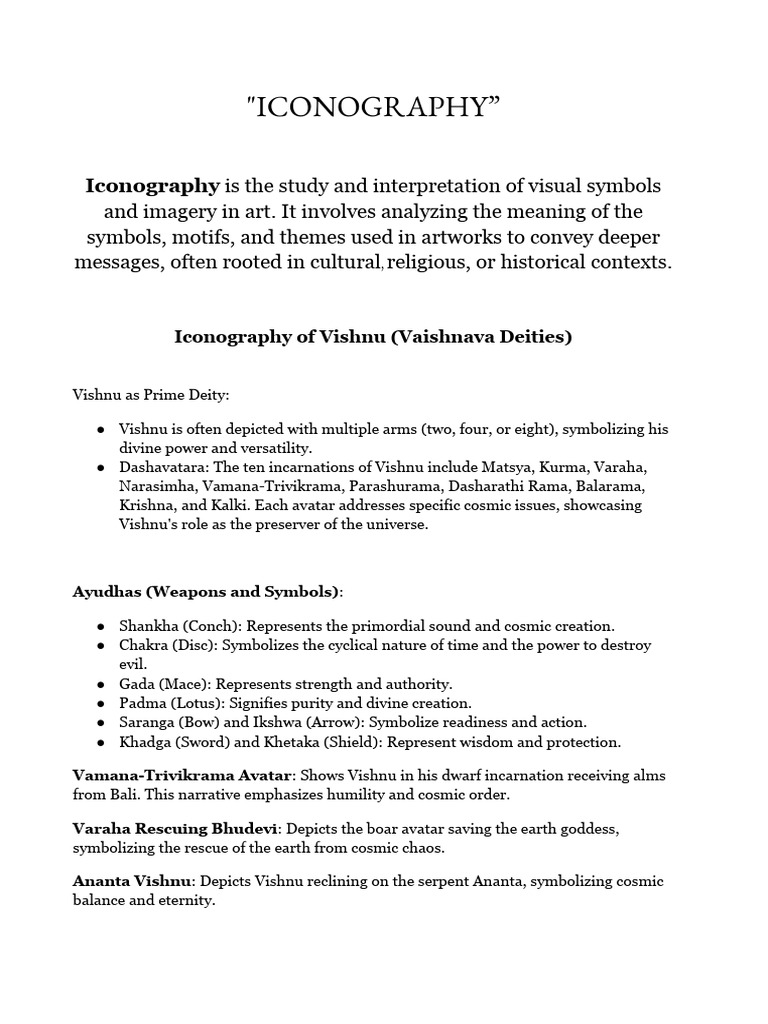ICONOGRAPHY in Indian Art Genre | PDF | Vishnu | Shiva