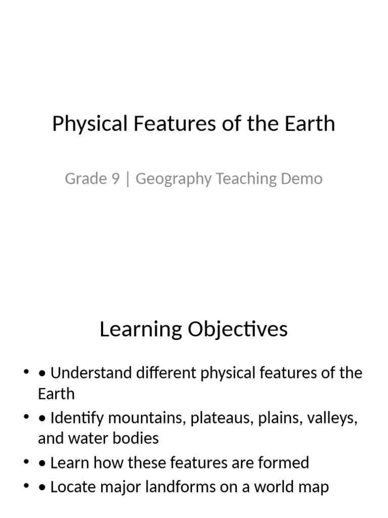 Physical Features Geography Grade9 | PDF