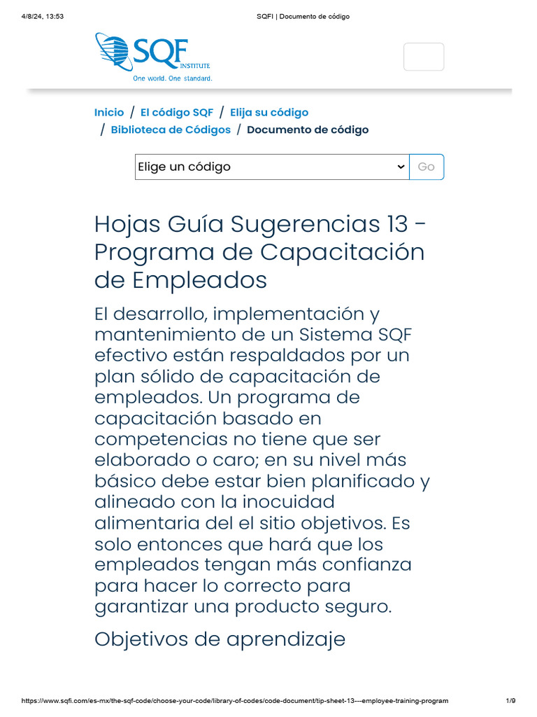 13 Hojas Guía Sugerencias 13 - Programa de Capacitación de Empleados | PDF | Análisis de Riesgo ...