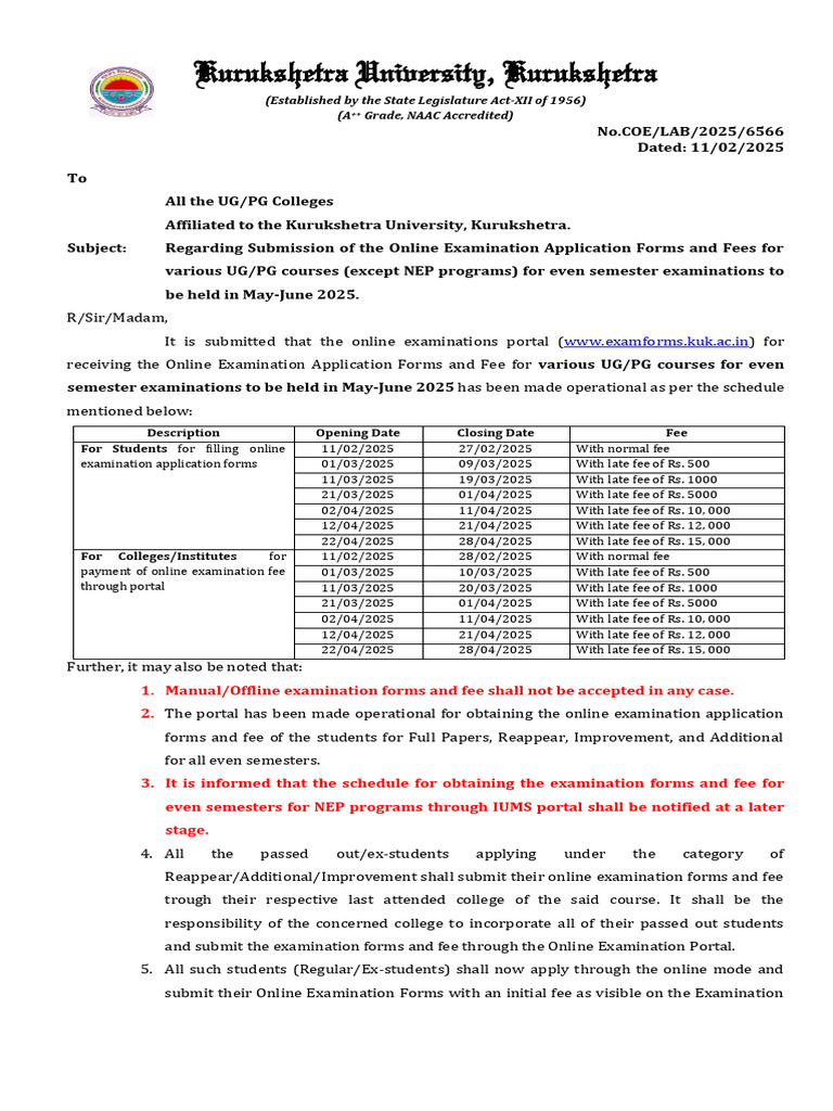 Exam Form Submission Guide | PDF