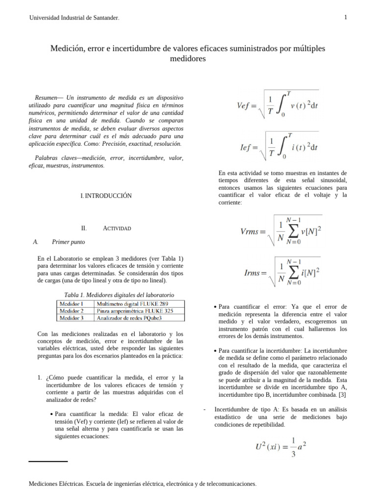 Proyecto Mediciones 2 | PDF | Medición | Incertidumbre