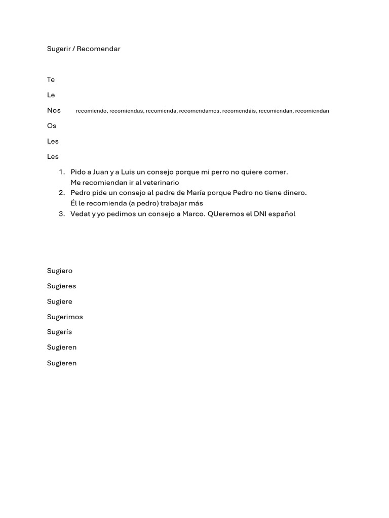 Sugerencias y Recomendaciones | PDF