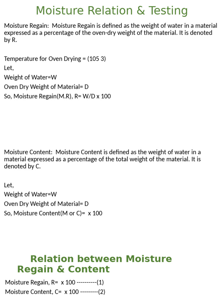 Understanding Moisture Regain in Fibers | PDF | Humidity | Evaporation