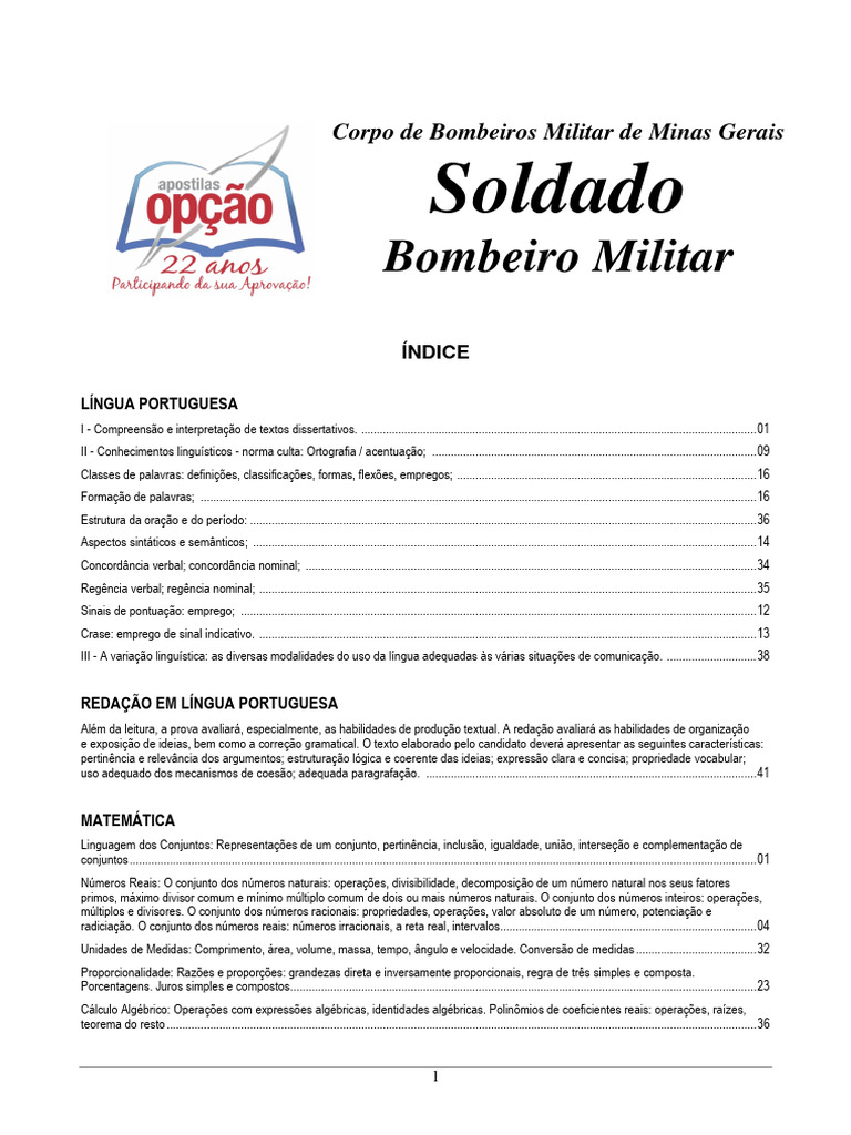 Conteúdos para Prova de Soldado Bombeiro | PDF | Química | Elétron