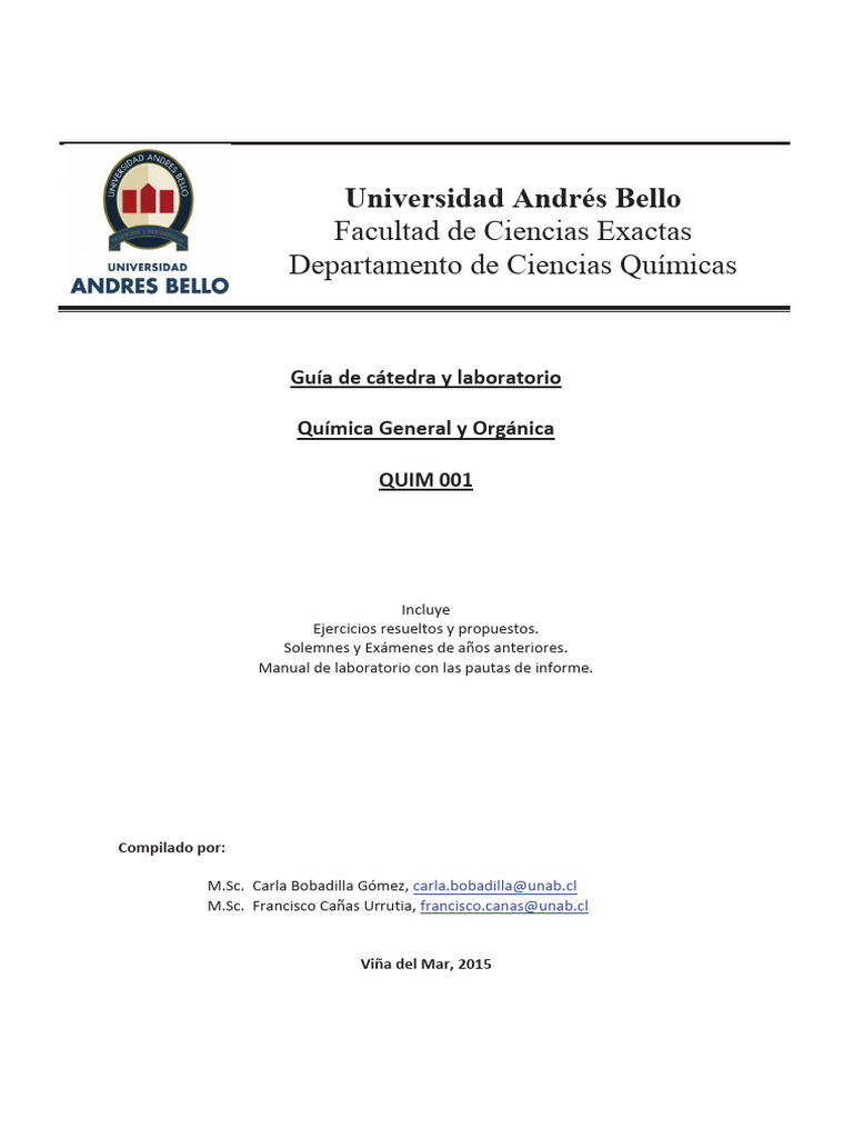 Guía de Ejercicios QUIM 001-1 | PDF | Ácido | Isótopo