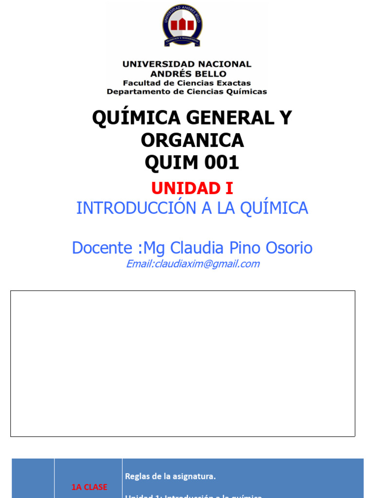 01 Clase 1 Unidad 1 Materia Mediciones Cxpo 1s2025 | PDF | Sustancias químicas | Importar