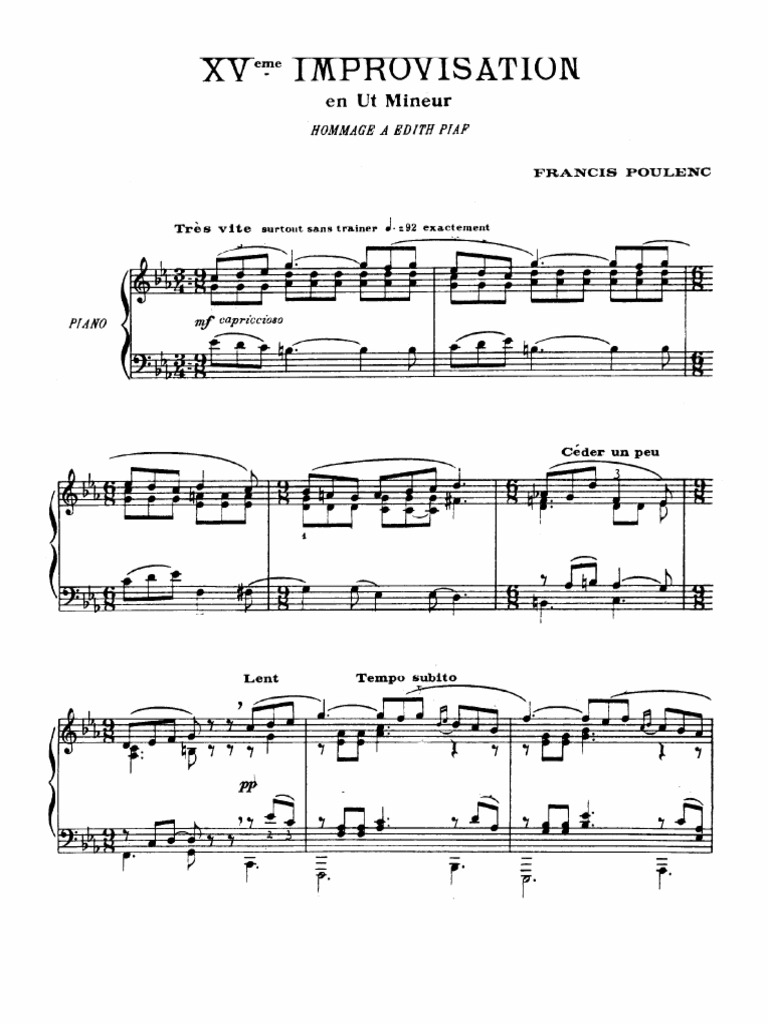 Improvisacion n15 Frances Poulent | PDF
