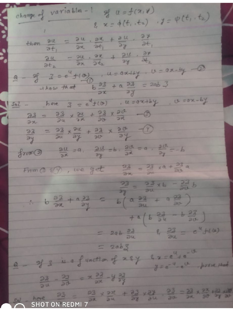 Maths II, Change of Variable and Double Integral (Unit 5), Part 1 | PDF