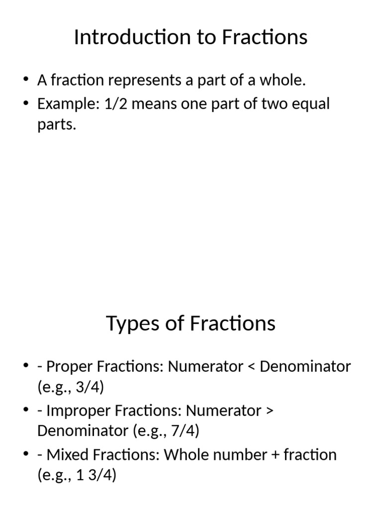Fractions Presentation | PDF