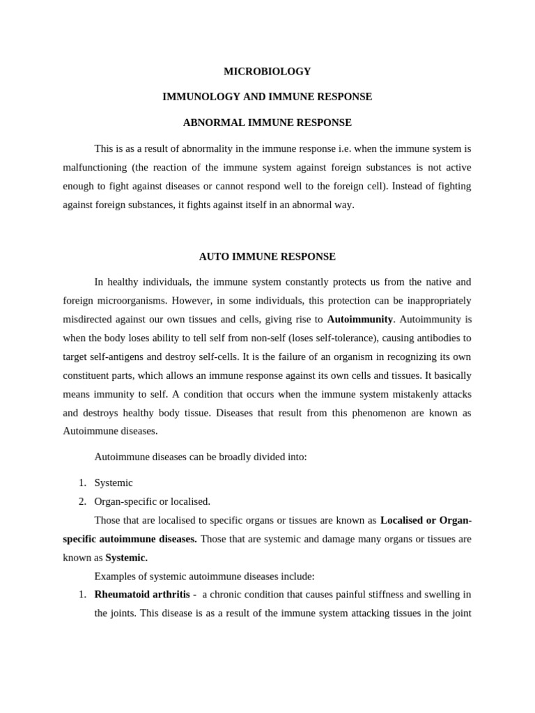 Abnormal Immune Response (2021 Set) | PDF | Autoimmune Disease | Allergy