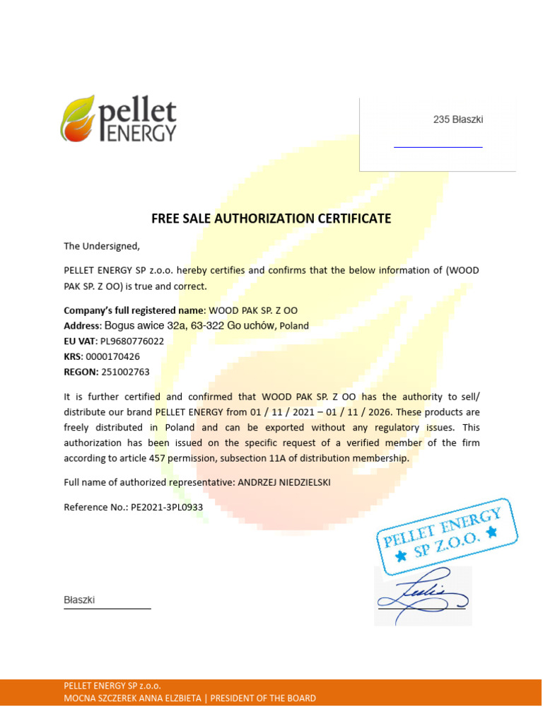 Only AUTHORIZATION CERTIFICATE | PDF