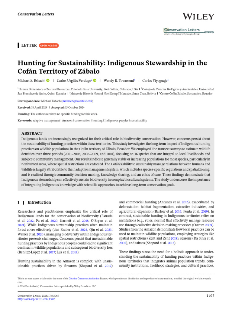 Hunting_for_Sustainability_Indigenous_Stewardship_ | PDF | Hunting ...