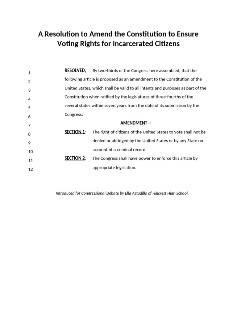 A Voting Rights For Incarcerated | PDF