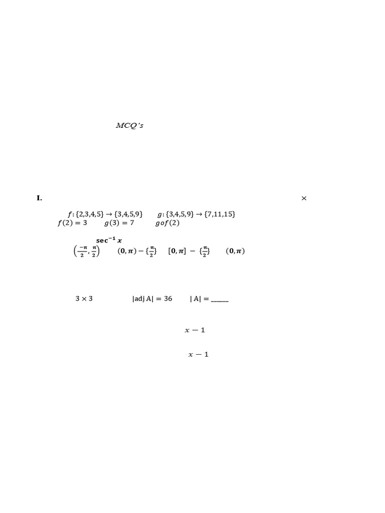 Maths Preparatory Exam 2024-25 | PDF | Euclidean Vector | Function ...