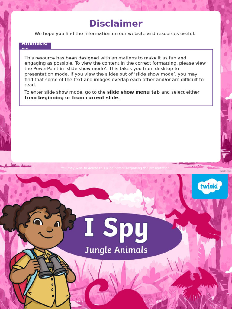 I Spy Jungle Animals PowerPoint Game | PDF