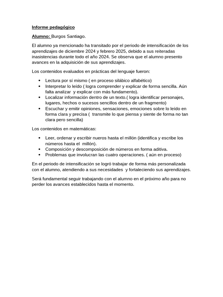Norita Informes | PDF | Matemáticas | Las emociones
