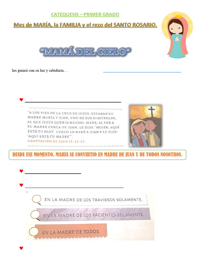 MARIA MADRE - 1er Grado | PDF