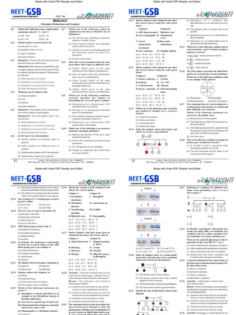 Bio 2 | PDF | Dominance (Genetics) | Zygosity