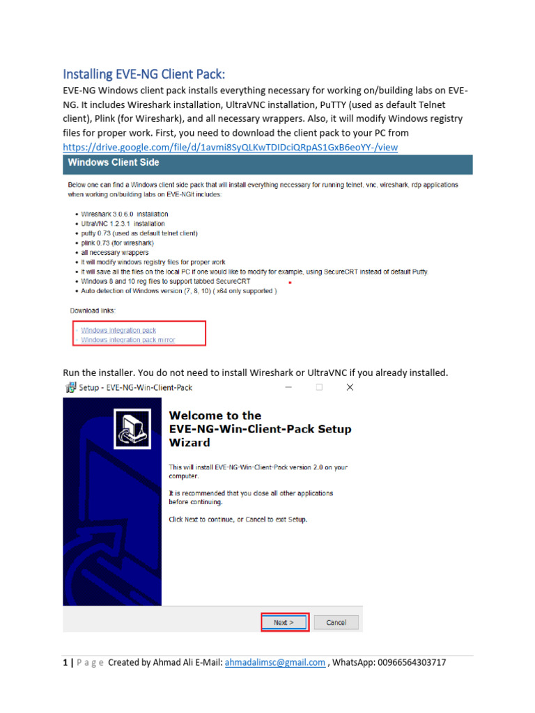 09 Installing+EVE NG+Client+Pack | PDF