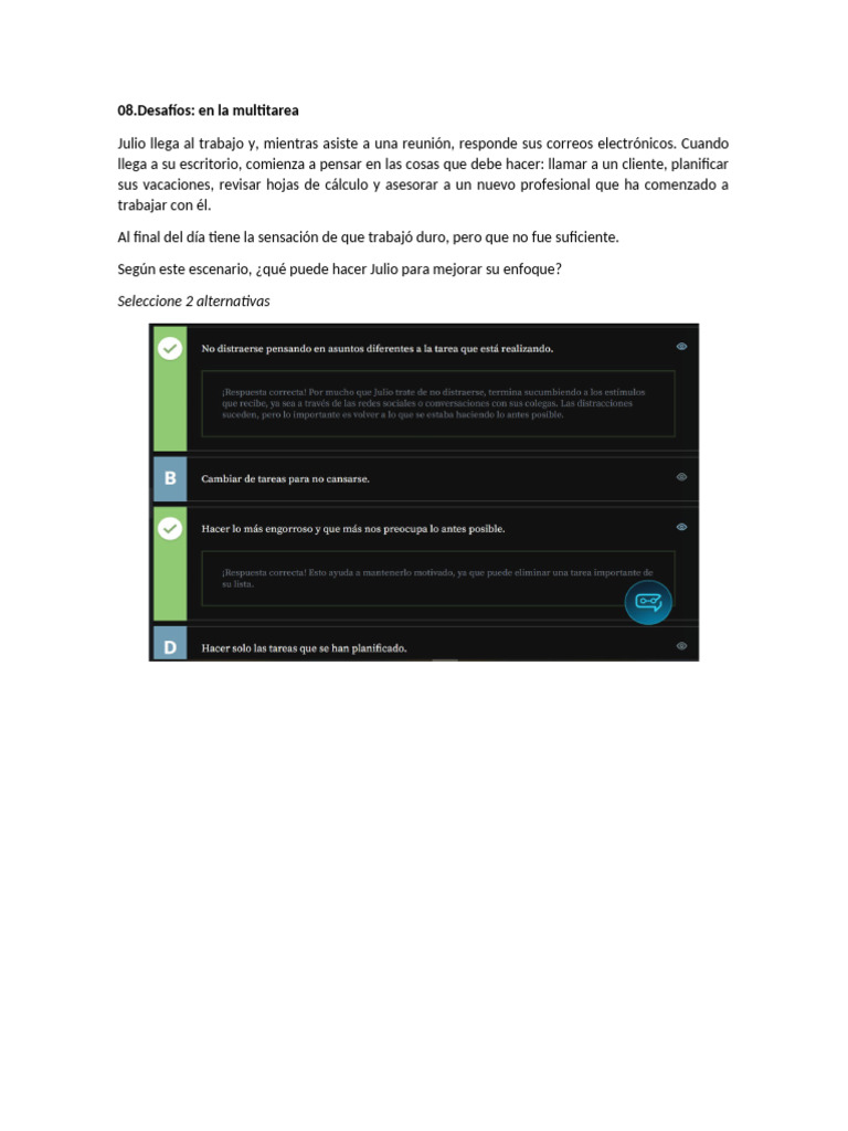 Desafíos de Multitarea en el Trabajo | PDF