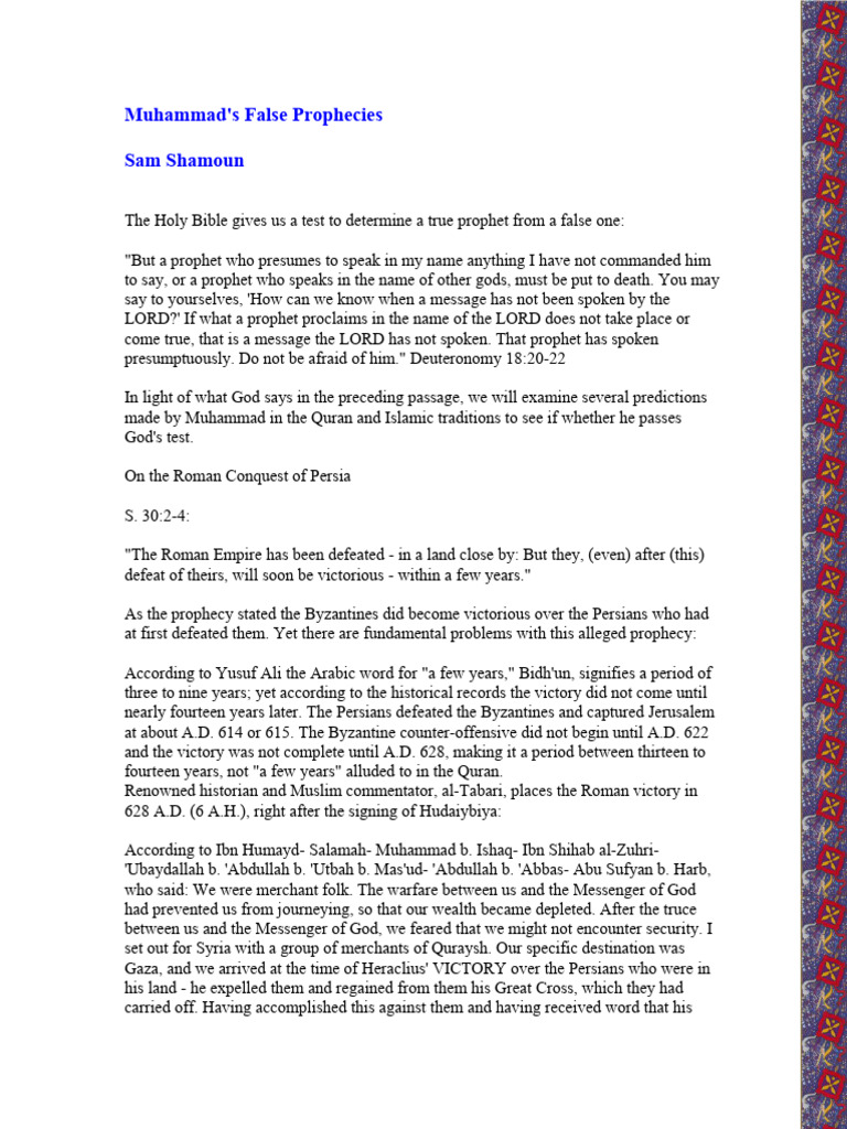 Muhammad S False Prophecies | PDF | Muhammad | Mecca