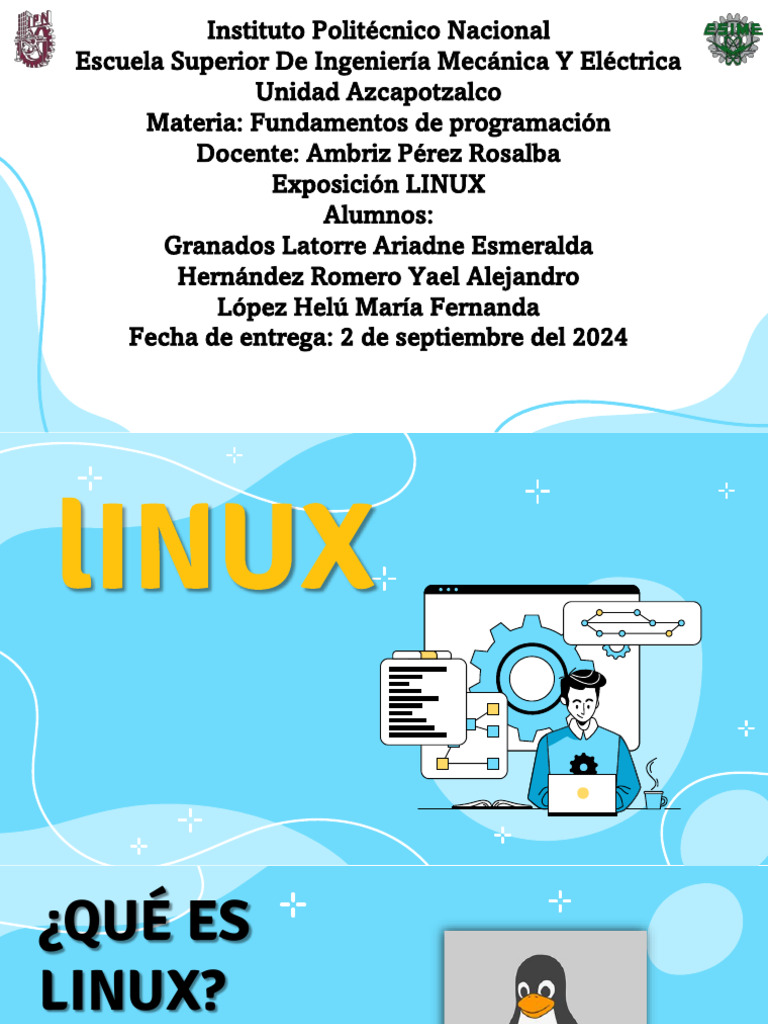 Linux Exposición | PDF | Kernel (sistema operativo) | Sistema operativo