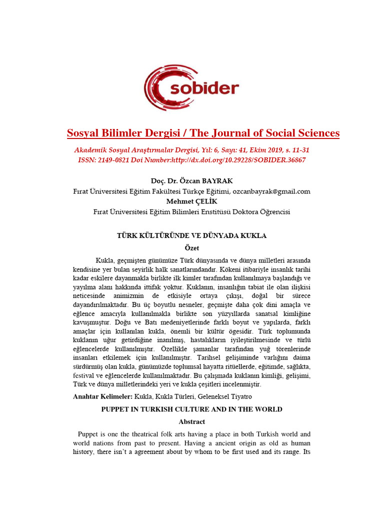 Turk Kulturunde Ve Dunyada Kukla | PDF