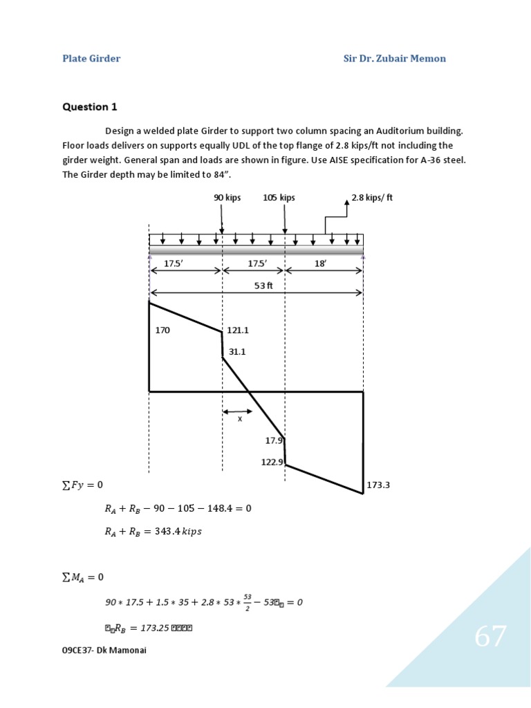 Plate Girder - STEEL STRUCTURES | Mechanical Engineering | Structural ...