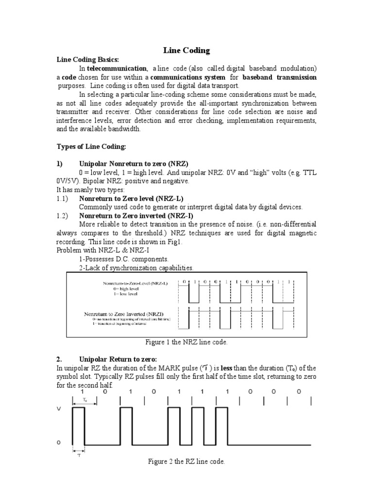 Line Coding | PDF | Media Technology | Networks
