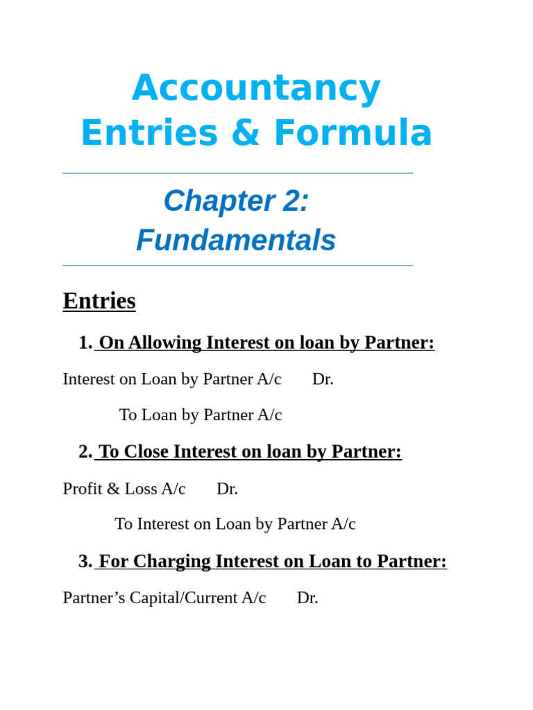 Accountancy Entries & Formula of CH 2, 3, 5 | PDF | Goodwill ...