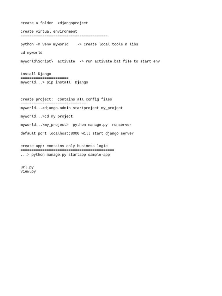 Django Project Setup Guide | PDF