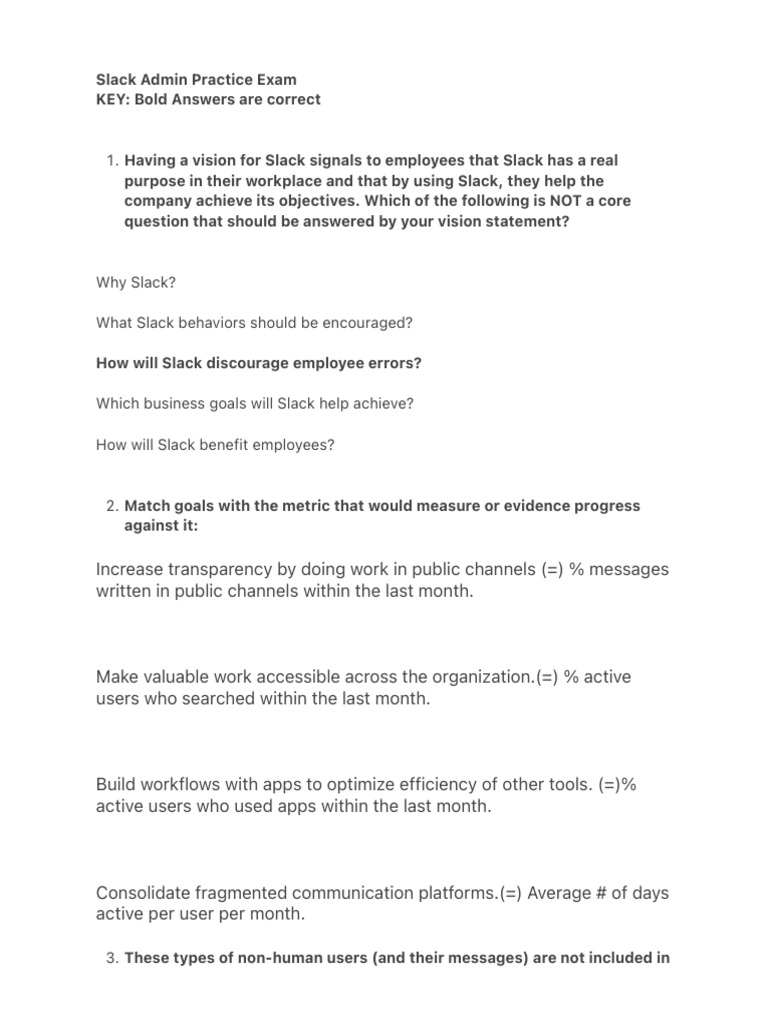 Slack Admin Practice Exam | PDF | Computer Security | Security