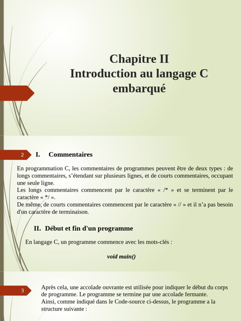 Chapitre II Introduction Au Langage C Embarqué | PDF | Structure de contrôle | Booléen