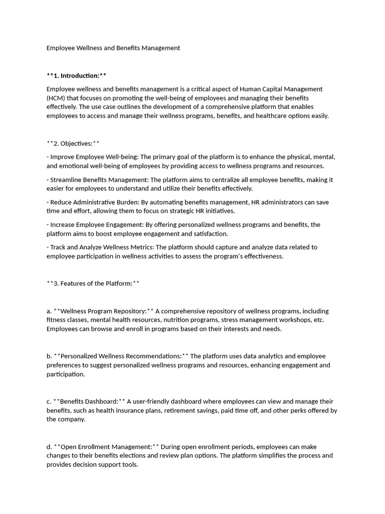 Employee Wellness and Benefits Management | PDF | Empathy | Human ...