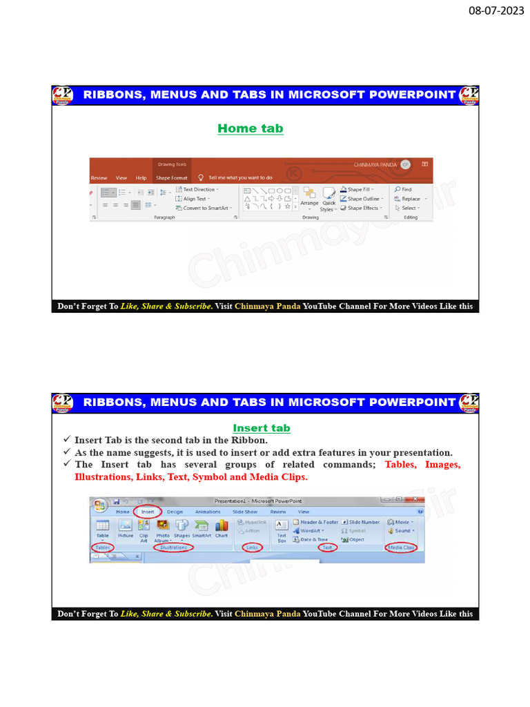 Understanding the Insert Tab in PowerPoint | PDF