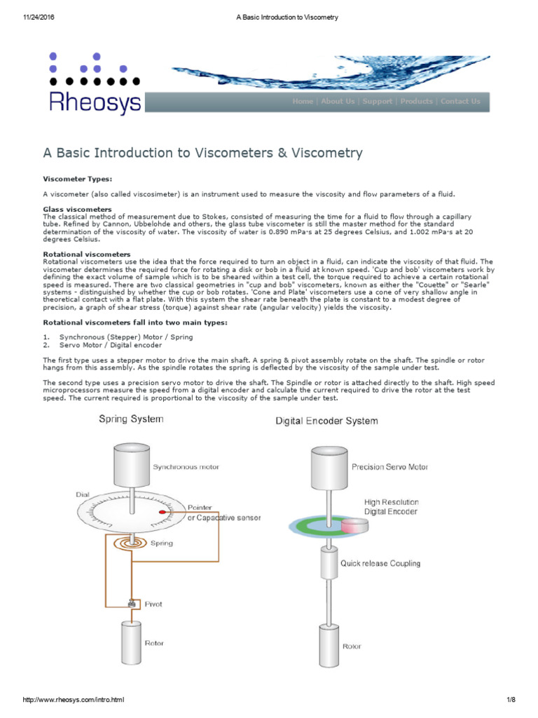 A Basic Introduction To Viscometry | PDF | Shear Stress | Viscosity