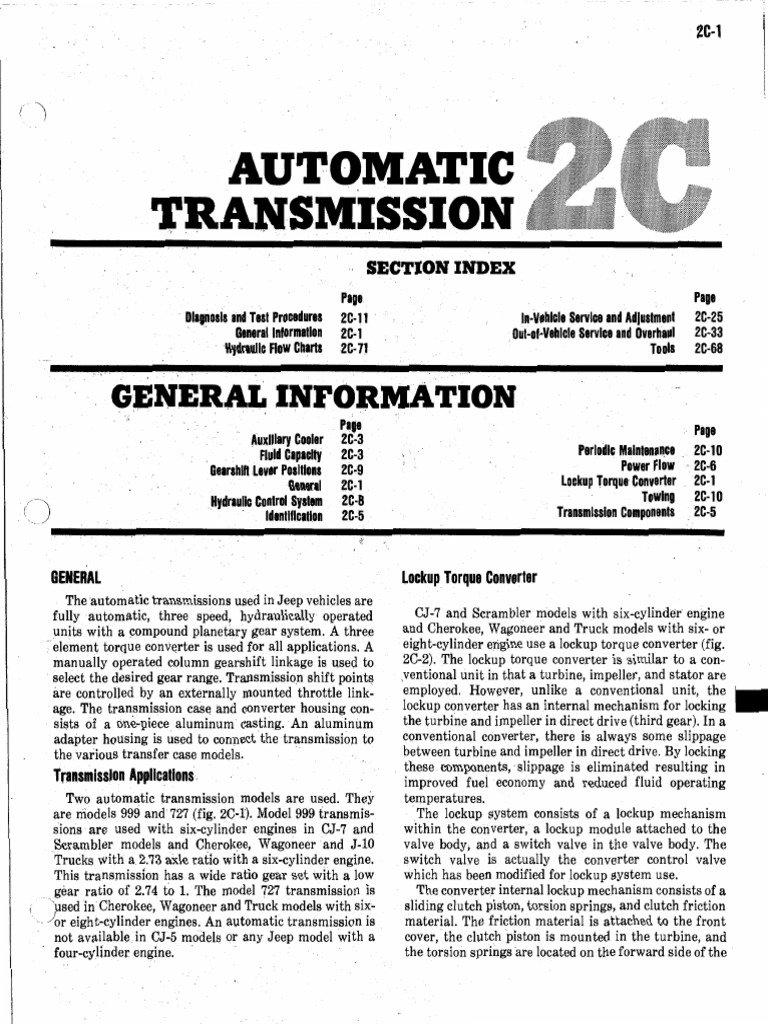 Jeep Automatic Transmission Guide | PDF | Clutch | Manual Transmission