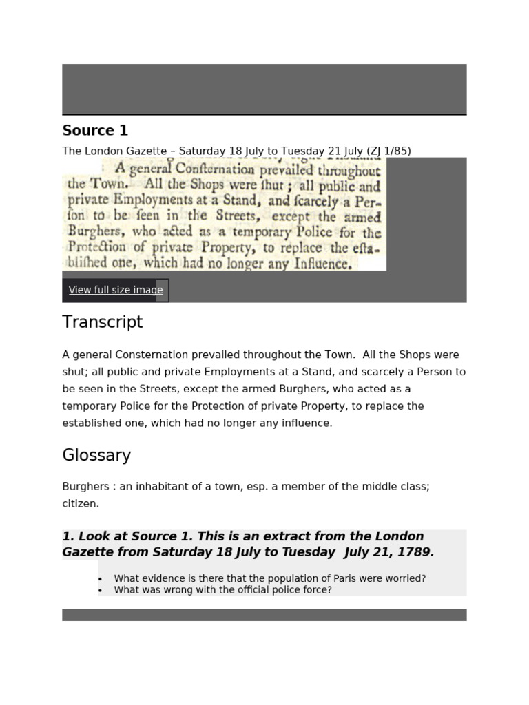 Primary Sources of the French Revolution | PDF | Military Operations ...