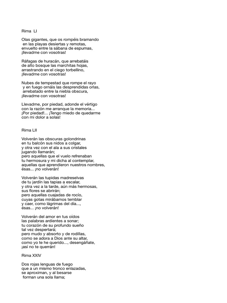 Texto. Rimas Bécquer. | PDF