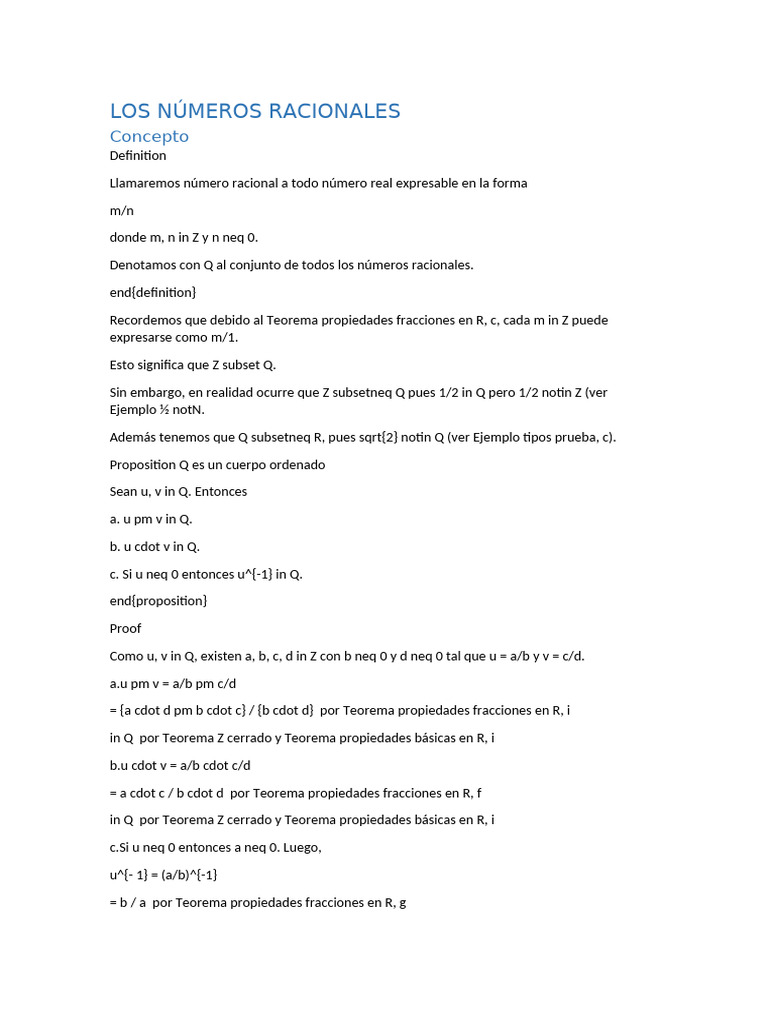 Números Racionales: Definición y Propiedades | PDF | Exponenciación | Raíz cuadrada