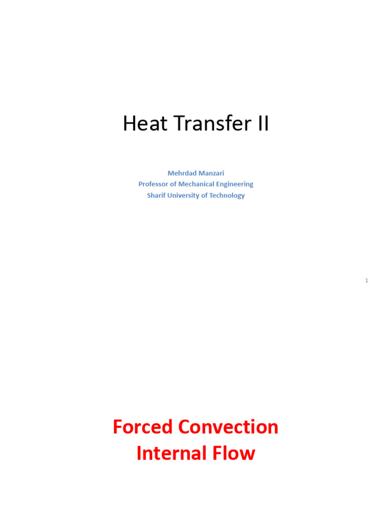 Forced Convection-Internal Flow | PDF | Fluid Dynamics | Reynolds Number