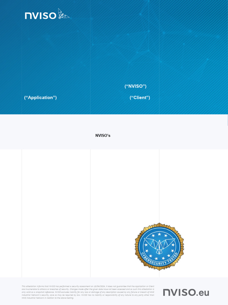 NVISO Attestation of Cyber Assessment Ewon Cosy | PDF | Penetration ...