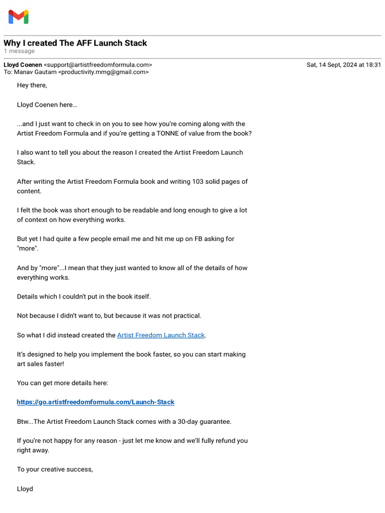 Artist Freedom Launch Stack Overview | PDF