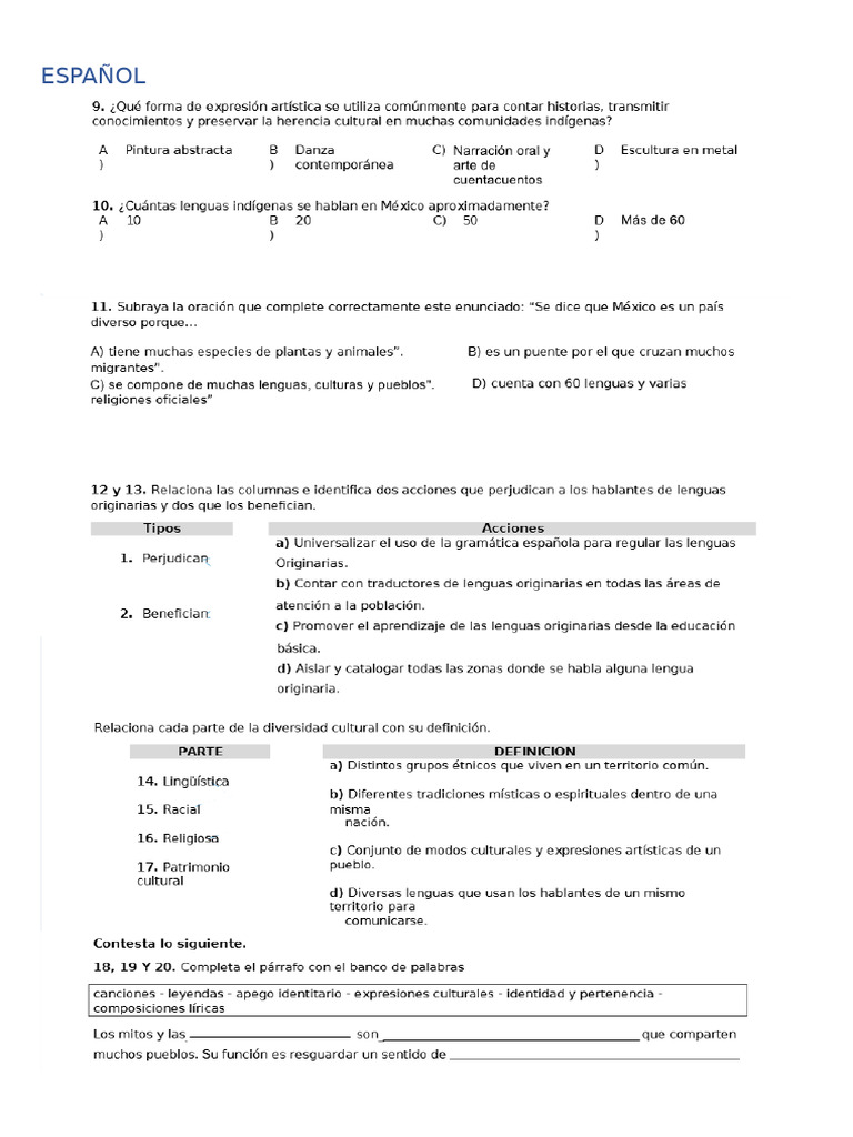 ESPAÑOL 1ro Secundaria 1er Trimestre | PDF